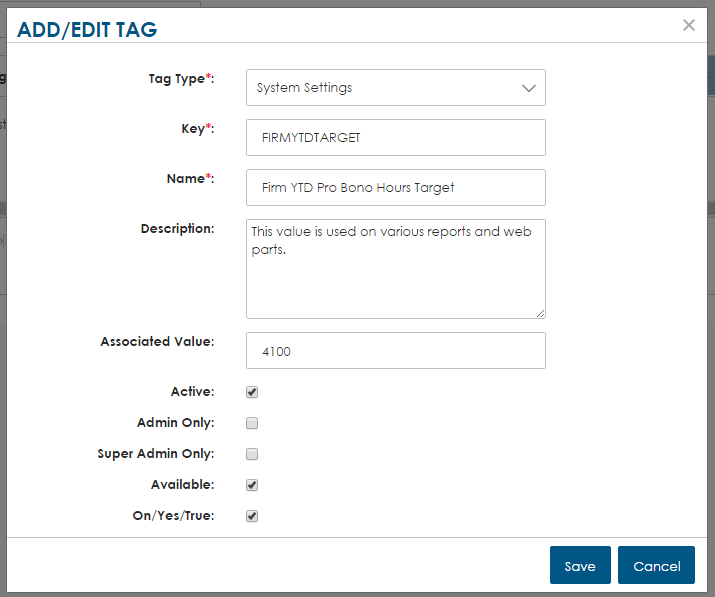 Updating Firm YTD Target Value – Pro Bono Manager